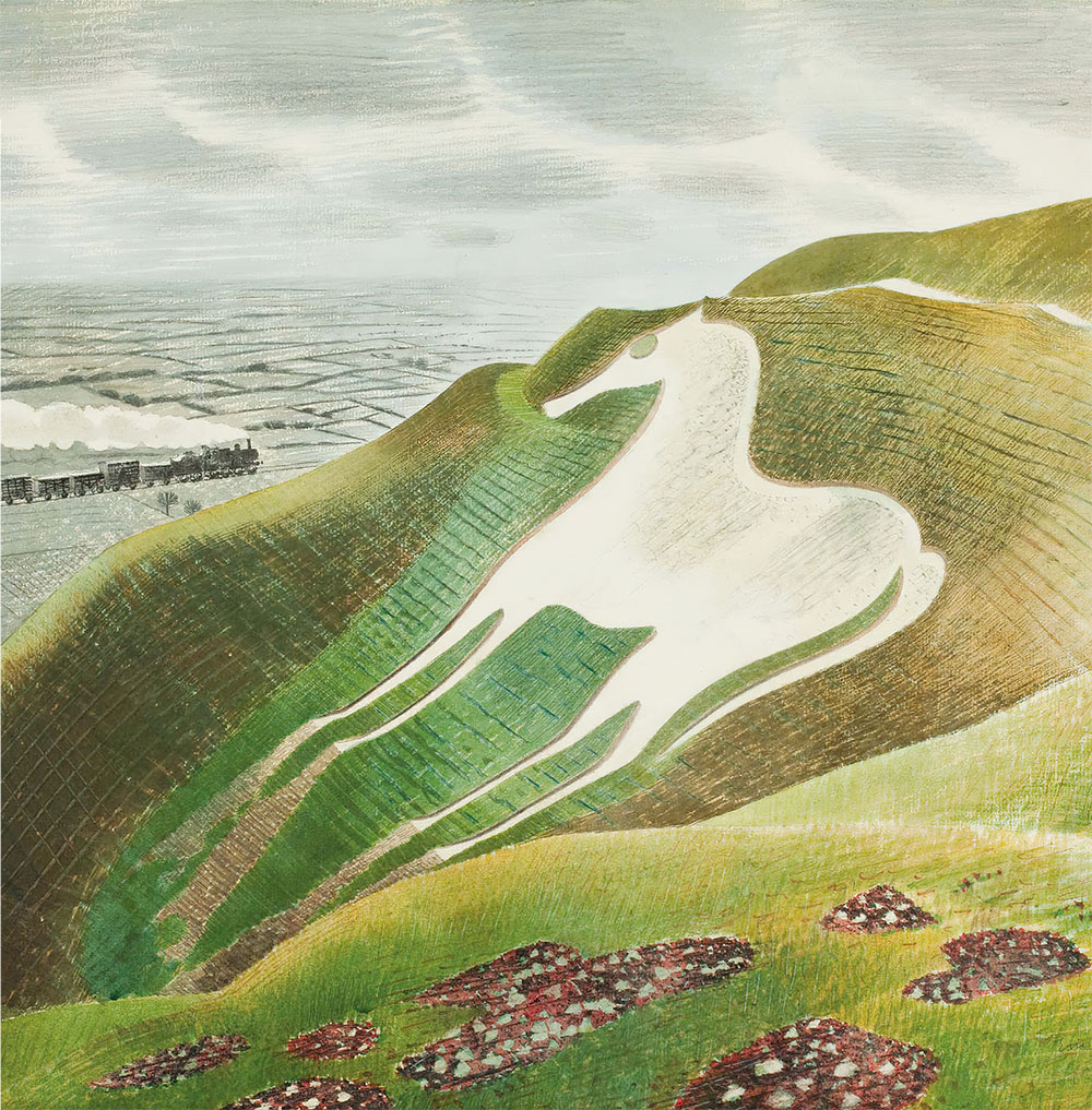 Eric Ravilious Westbury Horse Greetings Card. - Eric Ravilious Art