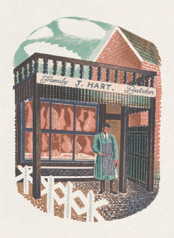 Eric Ravilious ‘Family Butcher’ Greetings Card. - Eric Ravilious Art