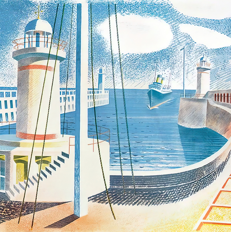 Eric Ravilious ‘Newhaven Harbour’ Greetings Card. - Eric Ravilious Art