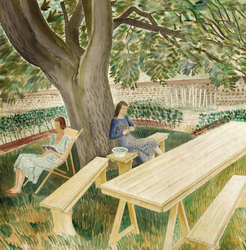 Eric Ravilious ‘Two Women in a Garden’ Greetings Card. - Eric Ravilious Art