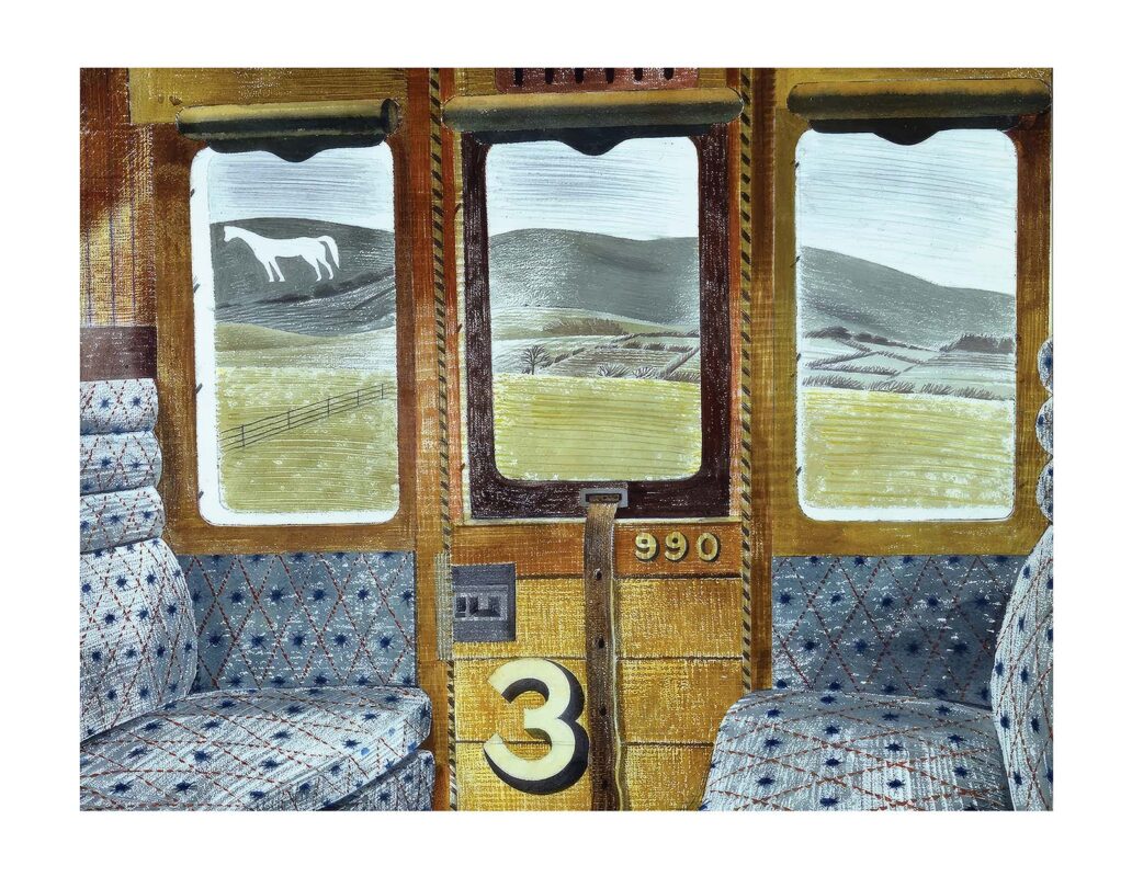 Eric Ravilious Prints: 'Train Landscape'. - Eric Ravilious Art